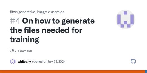 On How To Generate The Files Needed For Training · Issue 4 · Fltwr