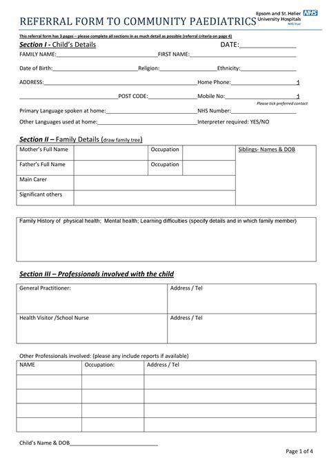 50 Referral Form Templates [medical And General] ᐅ Templatelab