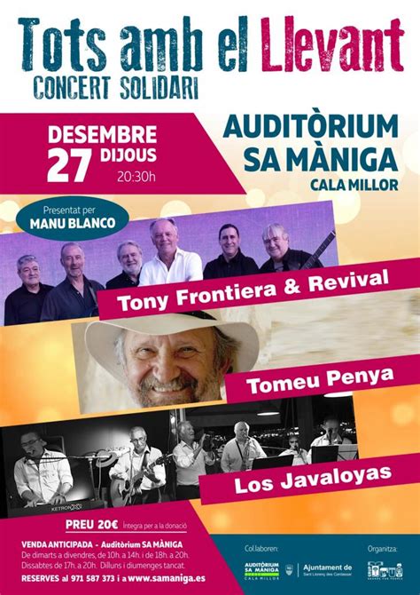 Concierto Benéfico En Sa Màniga A Favor De Las Personas Damnificadas