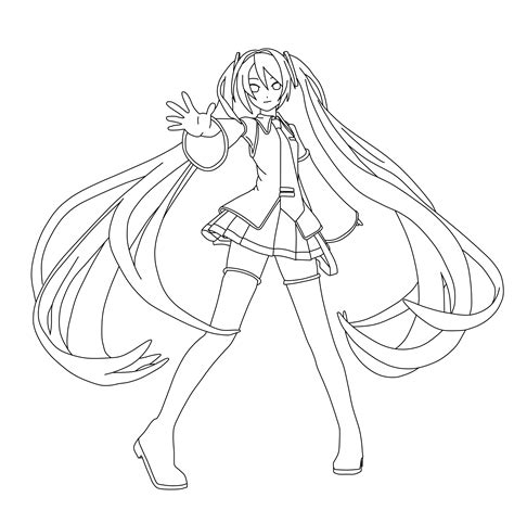 Collection Of Hatsune Miku Coloring Pages Free Printable