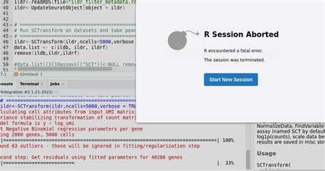Sctransform Crashes R With Large Dataset · Issue 3963 · Satijalab