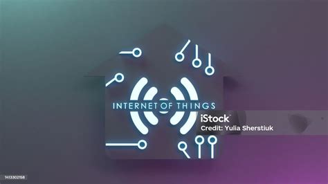 네온 인터넷 사물 로고 기호 Iot 개념 3d 렌더링 그림 0명에 대한 스톡 사진 및 기타 이미지 0명 데이터 사물 인터넷 Istock