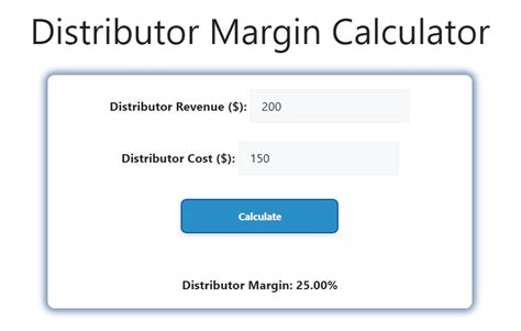 Distributor Margin Calculator Savvy Calculator