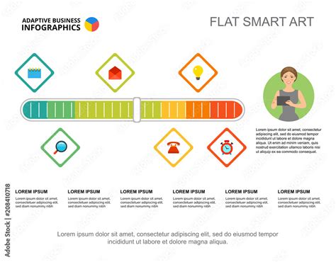 Six Elements Process Chart Template For Presentation Vector Illustration Abstract Elements Of