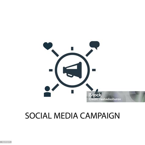 소셜 미디어 캠페인 아이콘입니다 간단한 요소 그림 Brand Name Online Messaging Platform에 대한 스톡