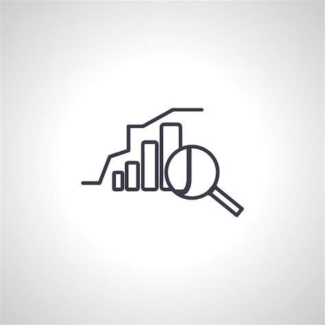 Premium Vector Bar Chart With Magnifying Glass Icon Optimization Icon Chart Analyze Isolated Icon