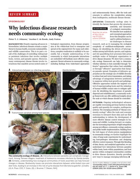 Pdf Why Infectious Disease Research Needs Community Ecology