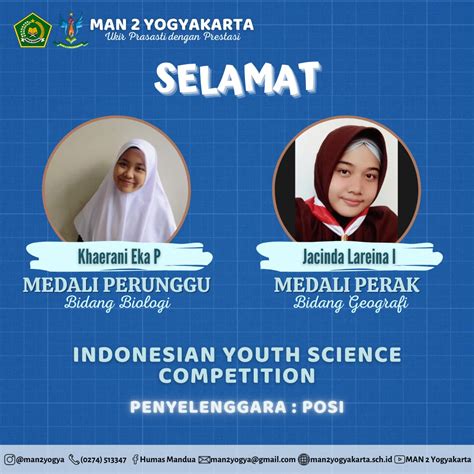 Siswa MAN 2 Yogyakarta Peroleh Medali Perunggu Bidang Biologi POSI