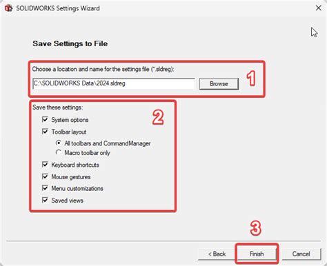 how to save or restore user settings in solidworks visiativ
