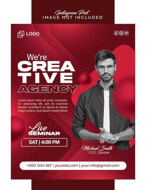 Plantilla de diseño de volante de publicación de instagram de agencia
