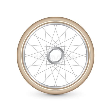 Realistic 3d Retro Bicycle Wheel Bike Rubber Tire Shiny Metal Spokes