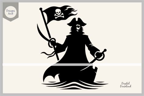 Pirate Svg File Clipart Silhouette Dxf Graphic By Designs Nook · Creative Fabrica