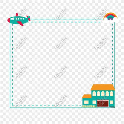 녹색 귀여운 만화 테두리 Png 일러스트 무료 다운로드 Lovepik