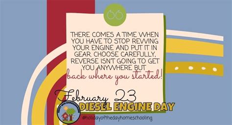 Diesel Engine Day Happy Hive Homeschooling