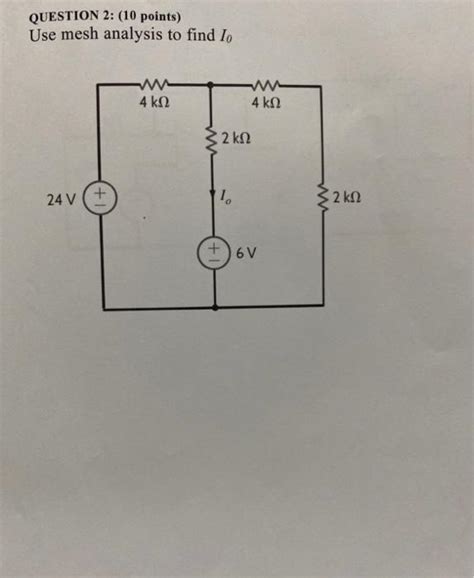 Solved Question Points Use Mesh Analysis To Find I Chegg