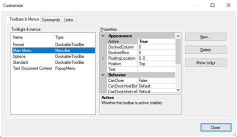 Designer For NET Bars Reference Actipro WinForms Controls Docs