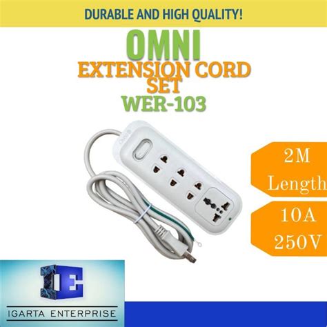 OMNI EXTENSION CORD SET W UNIVERSAL OUTLET SWITCH WER TV Home Appliances Electrical