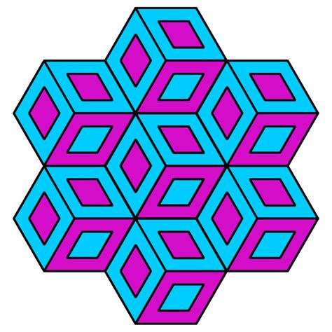 geomegic “stacked cubes” coloring pattern