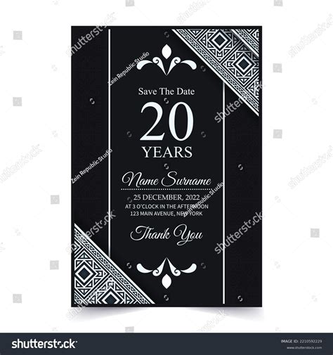 Elegant Purple Birthday Invitation Template Stock Vector Royalty Free