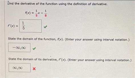 Solved Inind The Derivative Of The Function Using The Chegg Com