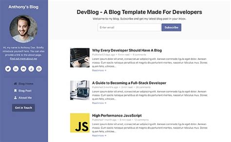 DevBlog Free Bootstrap 5 Blog Website Template For Developers UX