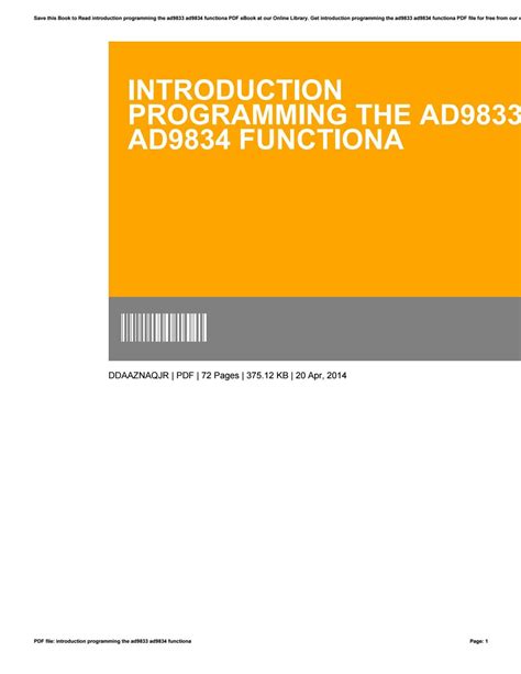Introduction Programming The Ad9833 Ad9834 Functiona By Glubex69 Issuu