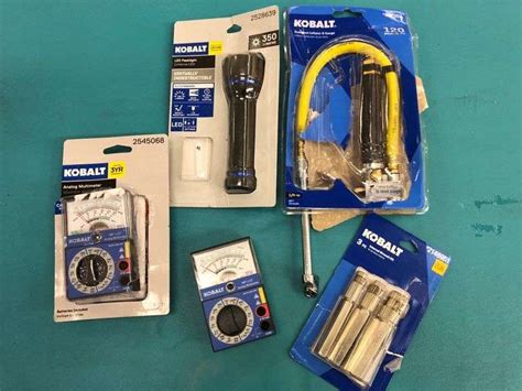 Kobalt Led Flashlight 2 Analog Multimeter Dual Foot Inflator And Gauge Kobalt Internal