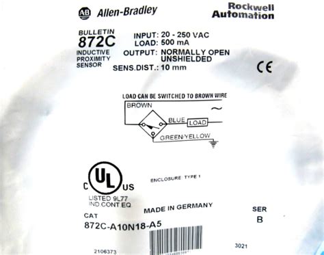 ALLEN BRADLEY C A N A PROXIMITY SENSOR CA N A NEW SURPLUS SB Industrial Supply Inc