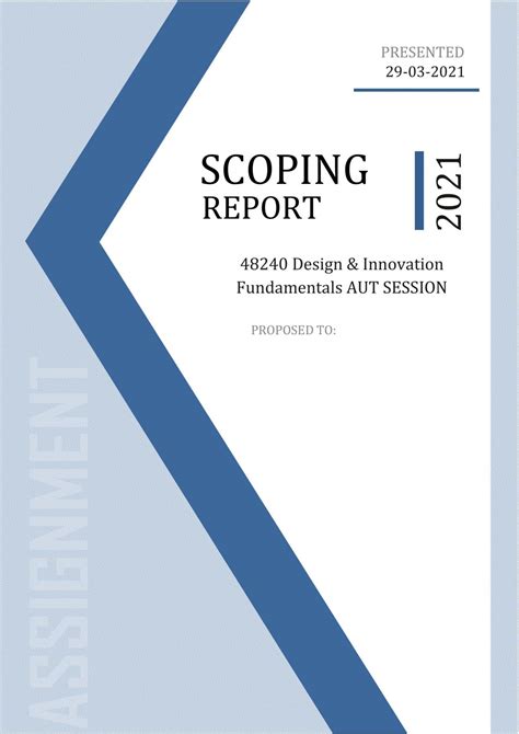 Group Scoping Report 48240 Design And Innovation Fundamentals Uts