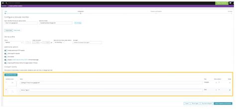 how to set up a dynatrace synthetic browser type monitor applied