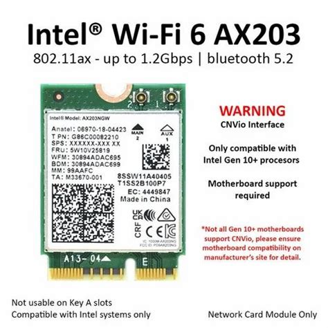 Intel Wifi 6 Ax203 Wireless Card Bluetooth 5 Ax M 2 Ngff Ax203ngw Cnvi At ₹ 1999 Piece लैपटॉप