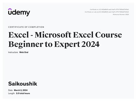 Udemy Course Completion Certificate Saikoushik Kandakatla