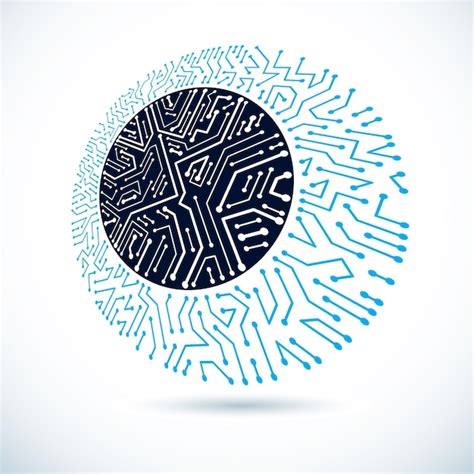 Premium Vector Technology Communication Round Cybernetic Element Vector Abstract Illustration