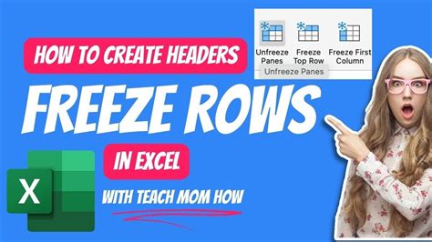 How To Add Header Row In Excel Freezing Panes Rows And Columns Teach Mom How Youtube