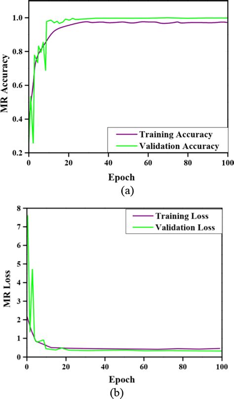 A MR Training And Testing Accuracy B MR Validation And Training Loss Download Scientific Diagram