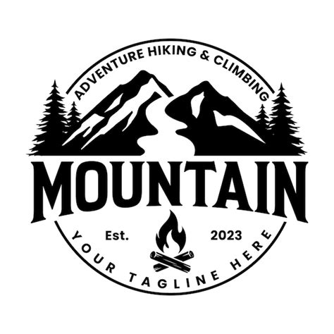 Aventura Na Montanha E Logotipo Para Caminhadas Viagens Nas Montanhas