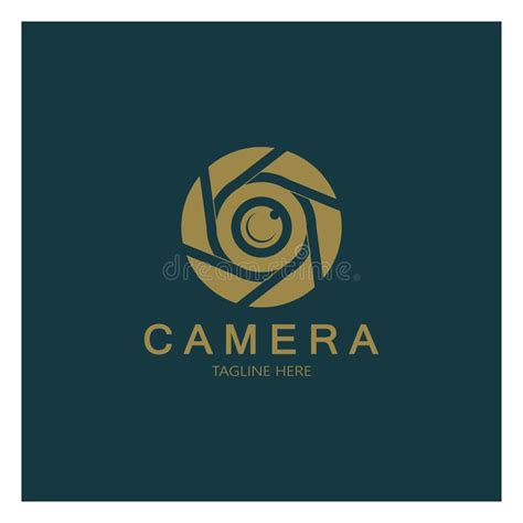 Photography Camera Logo Icon Vector Design Template Isolated On Black