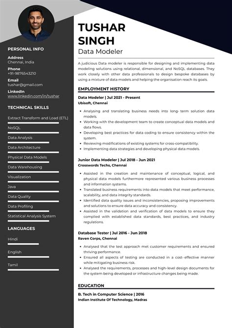 Sample Resume Of Data Modeler With Template Writing Guide Resumod Co