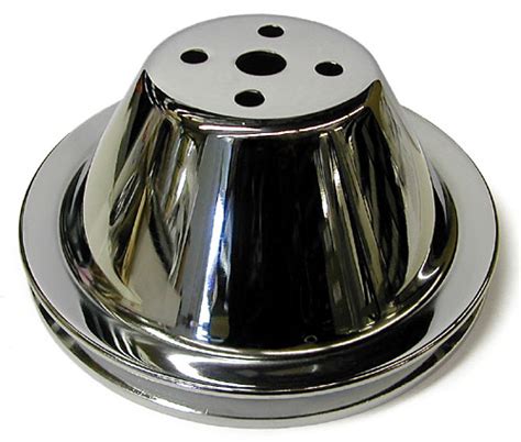 1955 58 Small Block Chevy Short Water Pump Pulley Chrome Single Groove