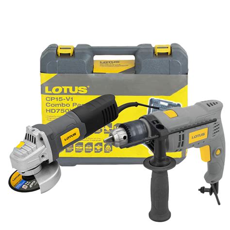 Lotus Impact Drill Angle Grinder Combo Kit Set Cp15 V1 Gigatools
