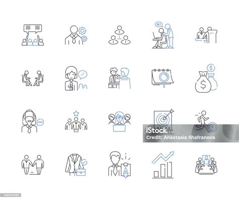 리더십 기술은 아이콘 모음을 간략하게 설명합니다 분리리더십 기술 설득 자기 주장 의사 소통 동기 부여 의사 결정 벡터 및 일러스트레이션 개념 세트 문제 해결 탄력성 창의성