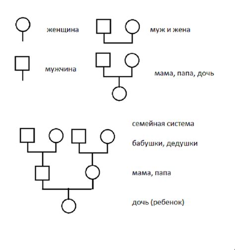 Как составить генограмму семьи схема пример