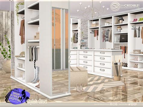 Simcredibles Stylish Closet Decor Sims House Sims 4 Cc Furniture