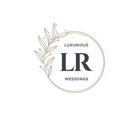 Lr Initials Letter Wedding Monogram Logos Template Hand Drawn Modern Minimalistic And Floral