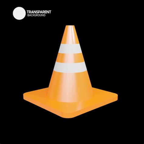 Premium PSD An Orange Traffic Cone With A White Stripe On The Bottom