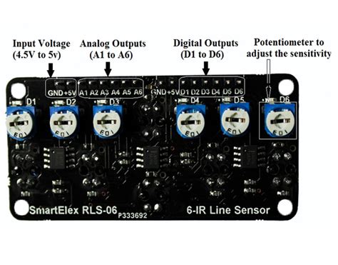 smartelex rls 06 analog and digital line sensor array robotools