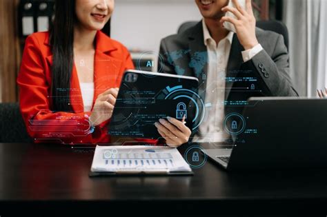Cybersicherheit Und Datenschutz Unternehmen Die Computer Und Tablets