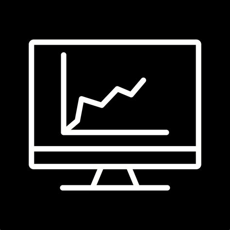 Beautiful Graph On Computer Vector Line Icon Vector Art At