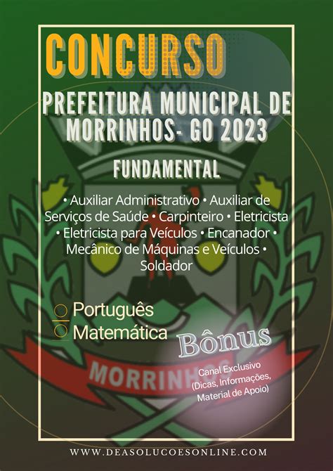 Apostila Fundamental Concurso Prefeitura De Morrinhos GO Dhione N