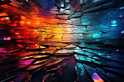 vibrant glitch abstract geometric forms in dynamic distortion stock